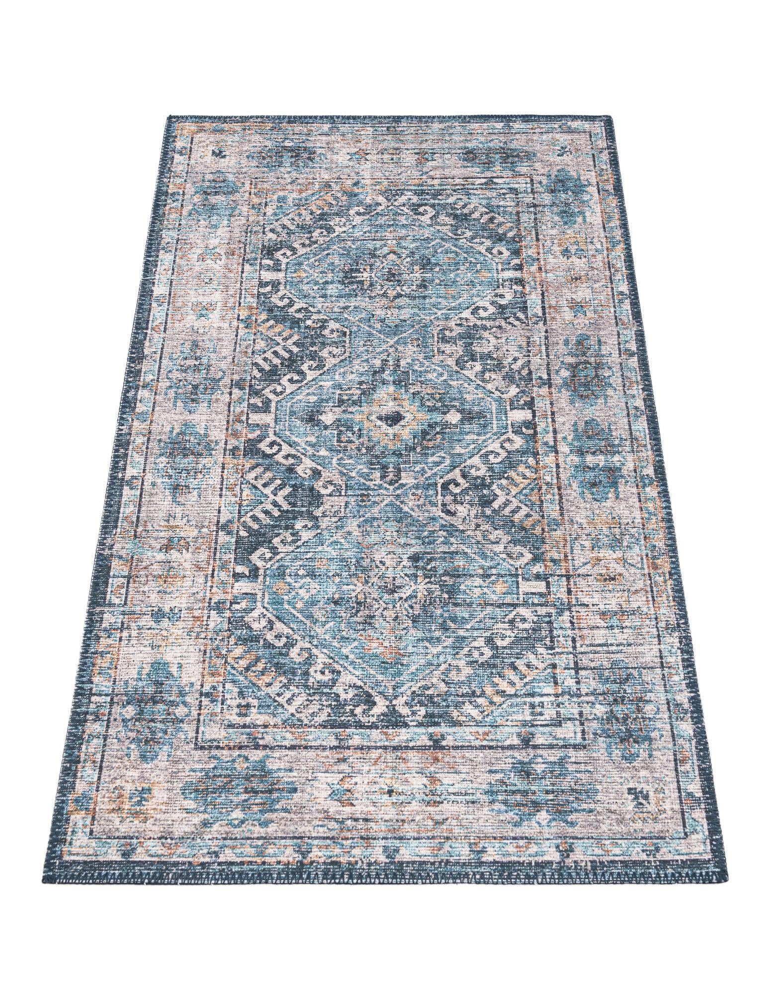 Navy Blue 2' 3 x 3' 10 Francesca Runner Rug | Rugs.com