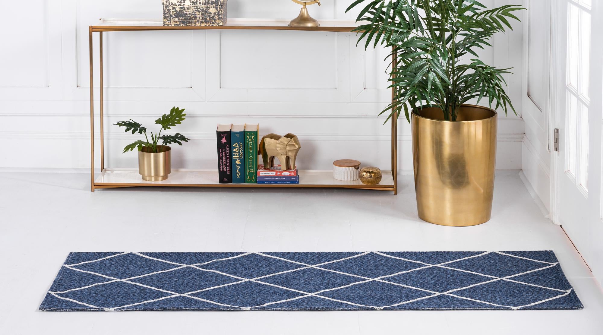 Navy Blue 2' x 7' 10 Georgia Runner Rug | Rugs.com
