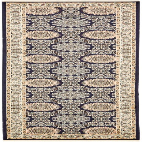 Navy Blue 3' x 13' Nain Design Runner Rug | Rugs.com