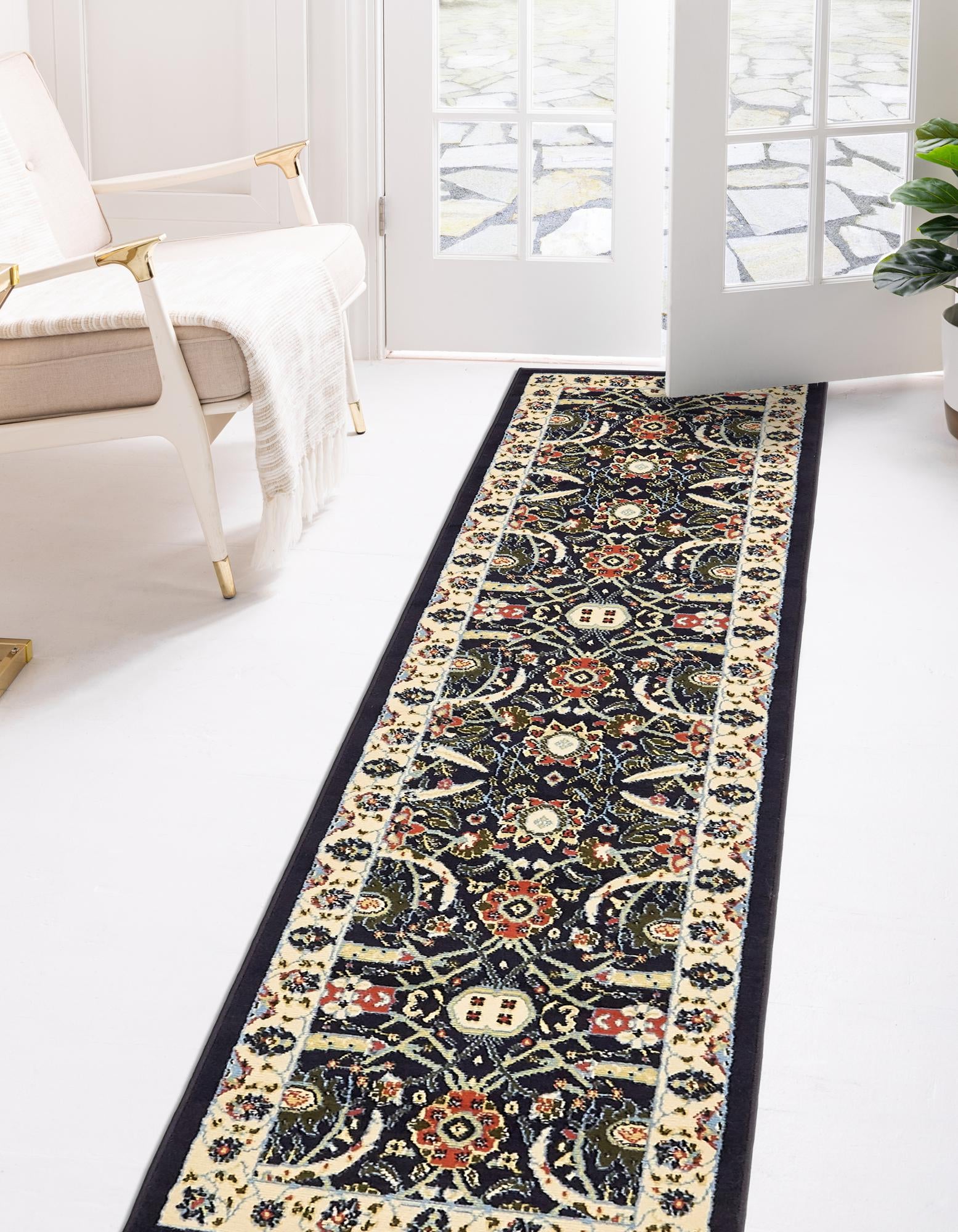 Navy Blue 2' 2 x 8' 2 Neda Runner Rug | Rugs.com