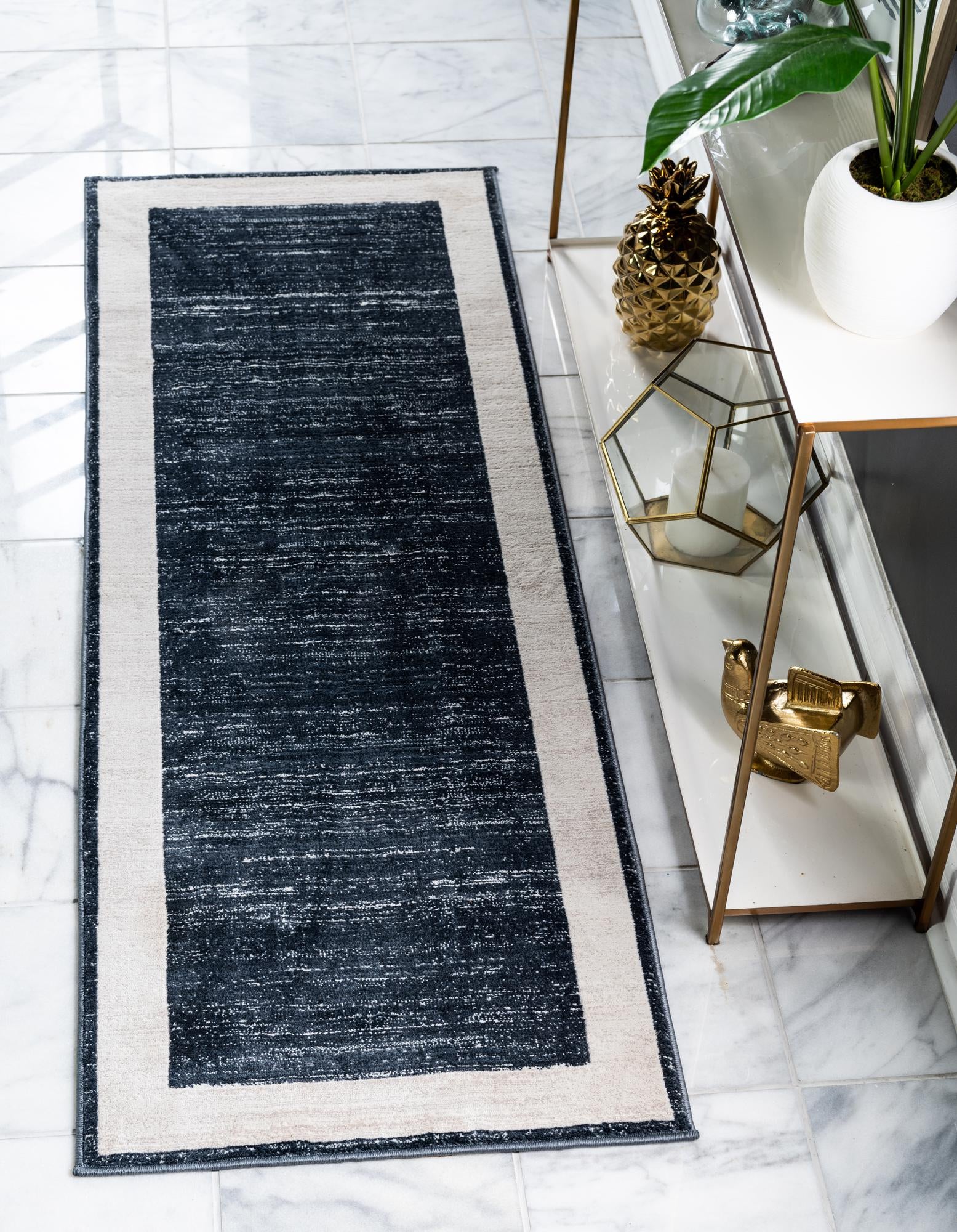 Navy Blue Jill Zarin 2' 7 x 14' Uptown Yorkville Runner Rug | Rugs.com
