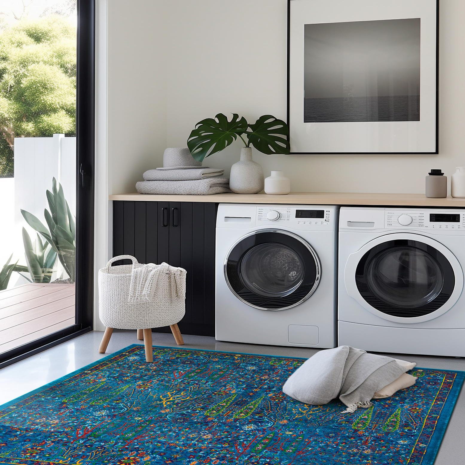 Navy Blue 10' x 10' Calypso Square Rug | Rugs.com