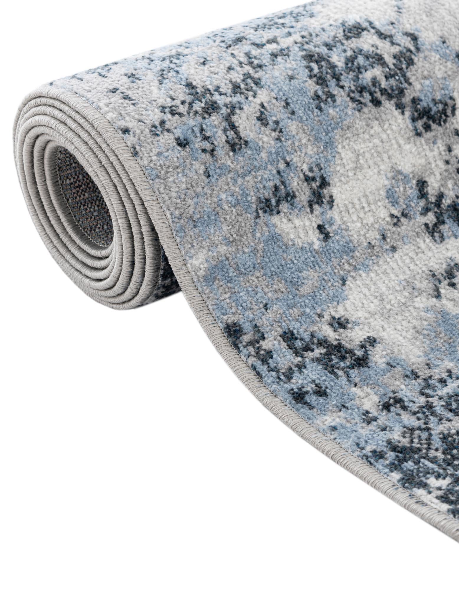 Navy Blue 5' 3 x 5' 3 Kamala Washable Square Rug | Rugs.com