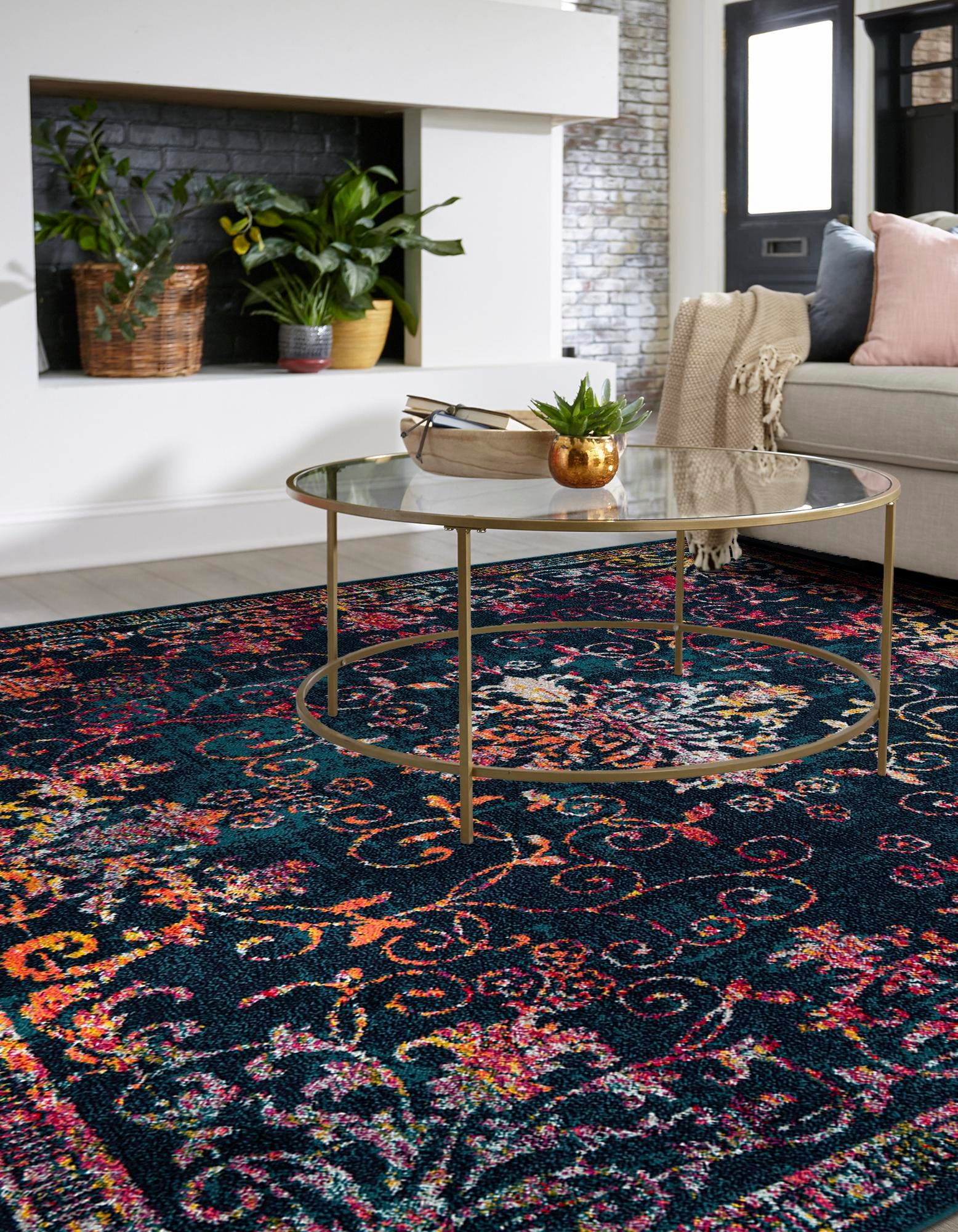 Navy Blue 10' x 10' Madeline Square Rug | Rugs.com