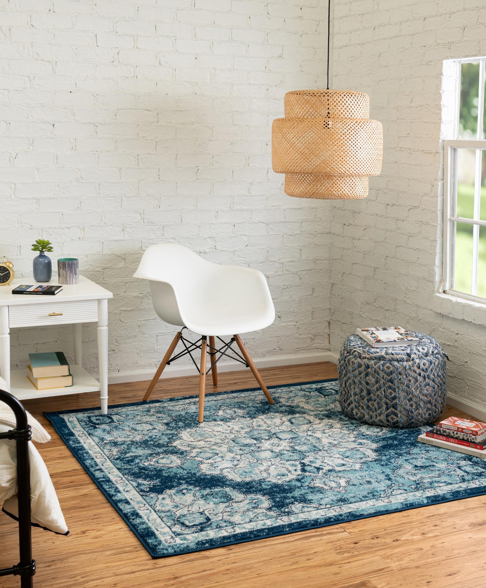 Navy Blue 7' 10 x 7' 10 Parker Square Rug | Rugs.com