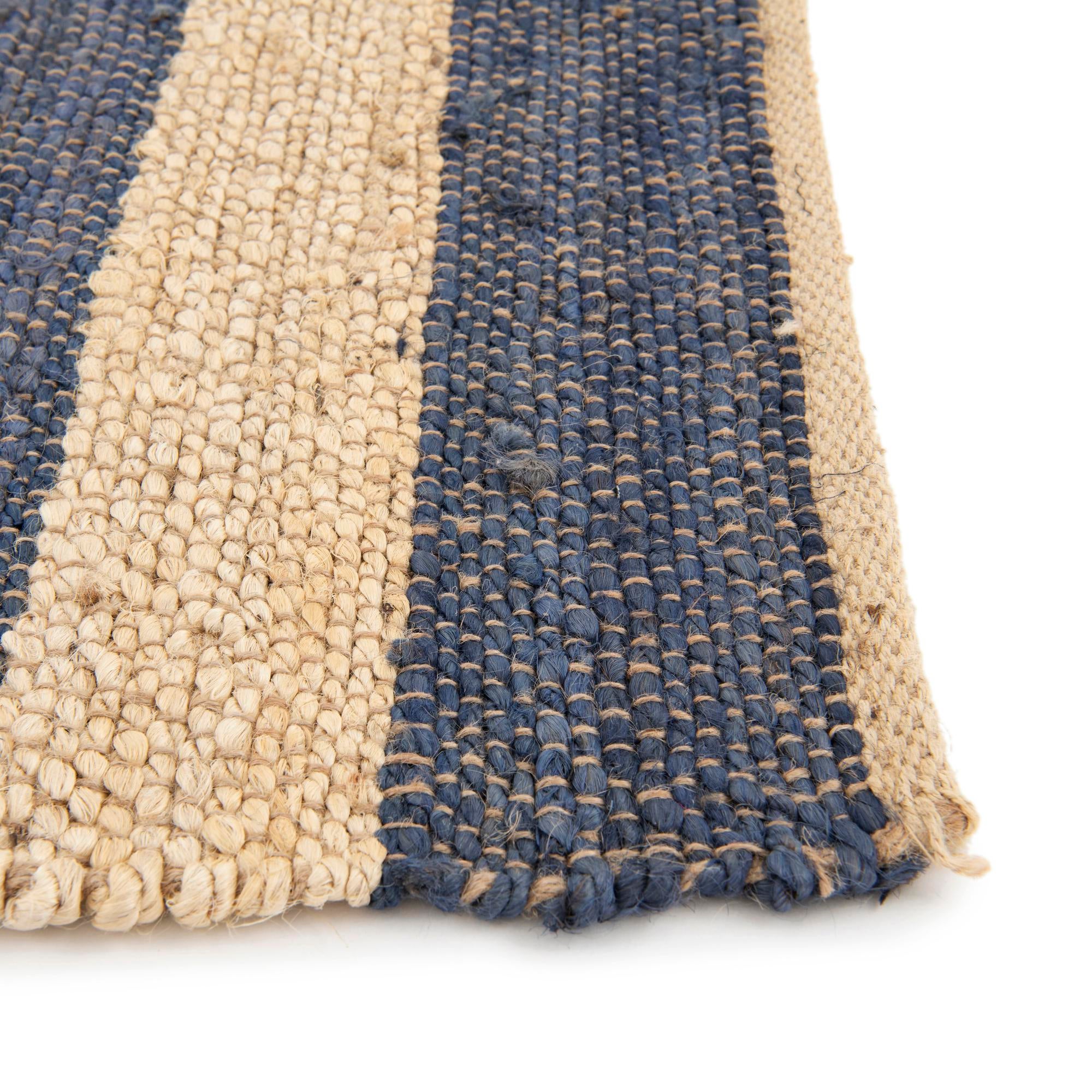 Navy Ivory 9' x 12' Hand Braided Jute Rug | Rugs.com