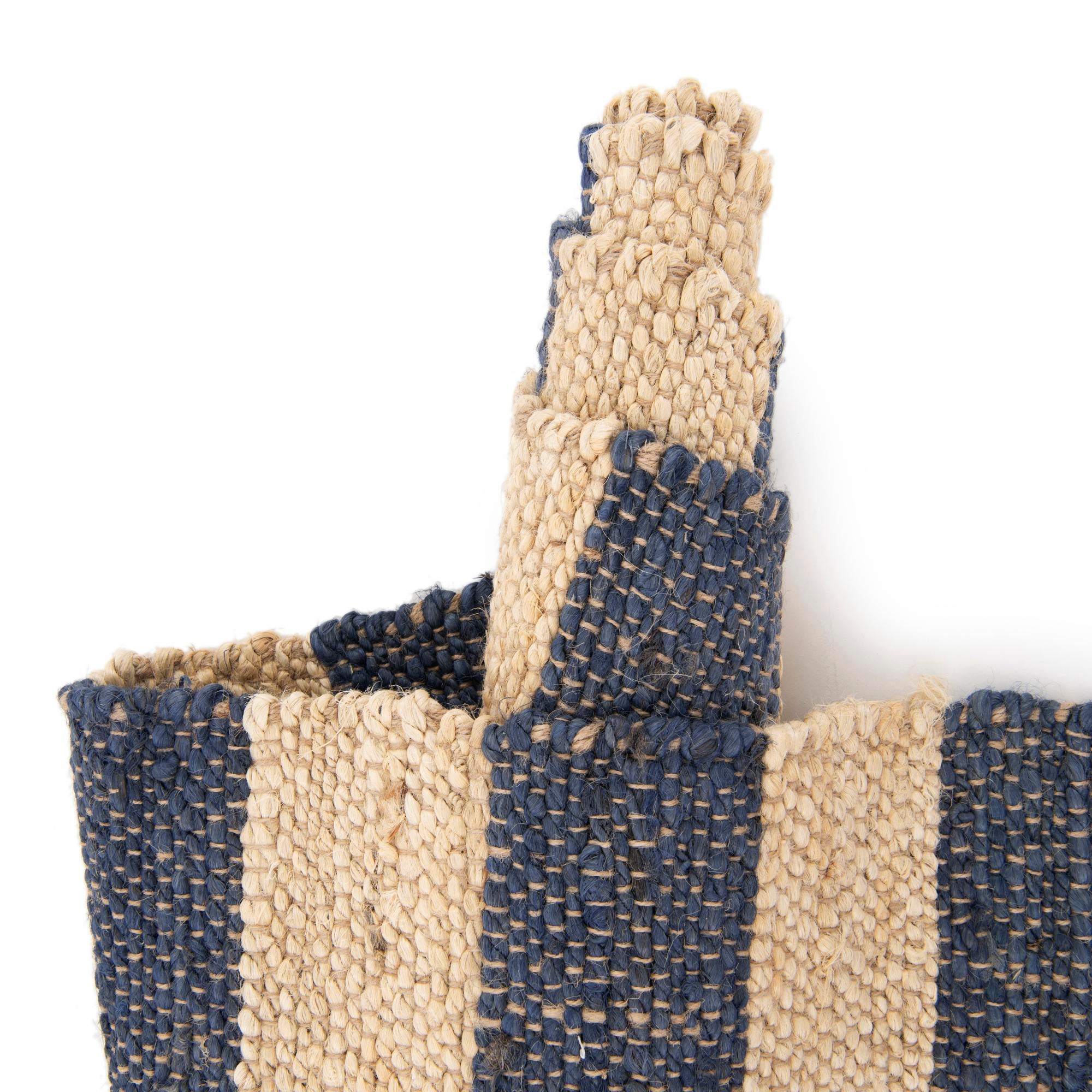 Navy Ivory 9' x 12' Hand Braided Jute Rug | Rugs.com