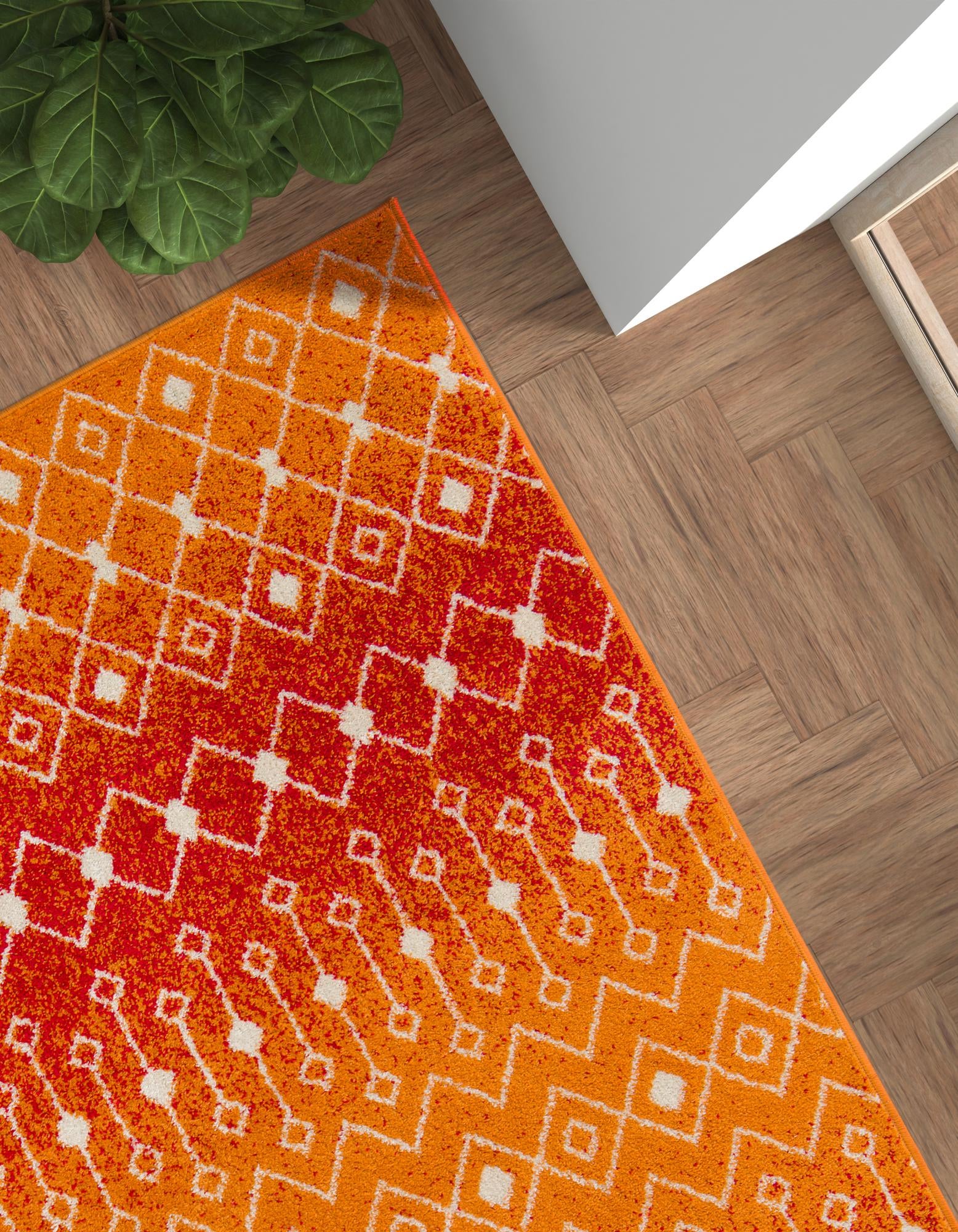 Orange and Red 9' x 12' Moroccan Trellis Rug | Rugs.com