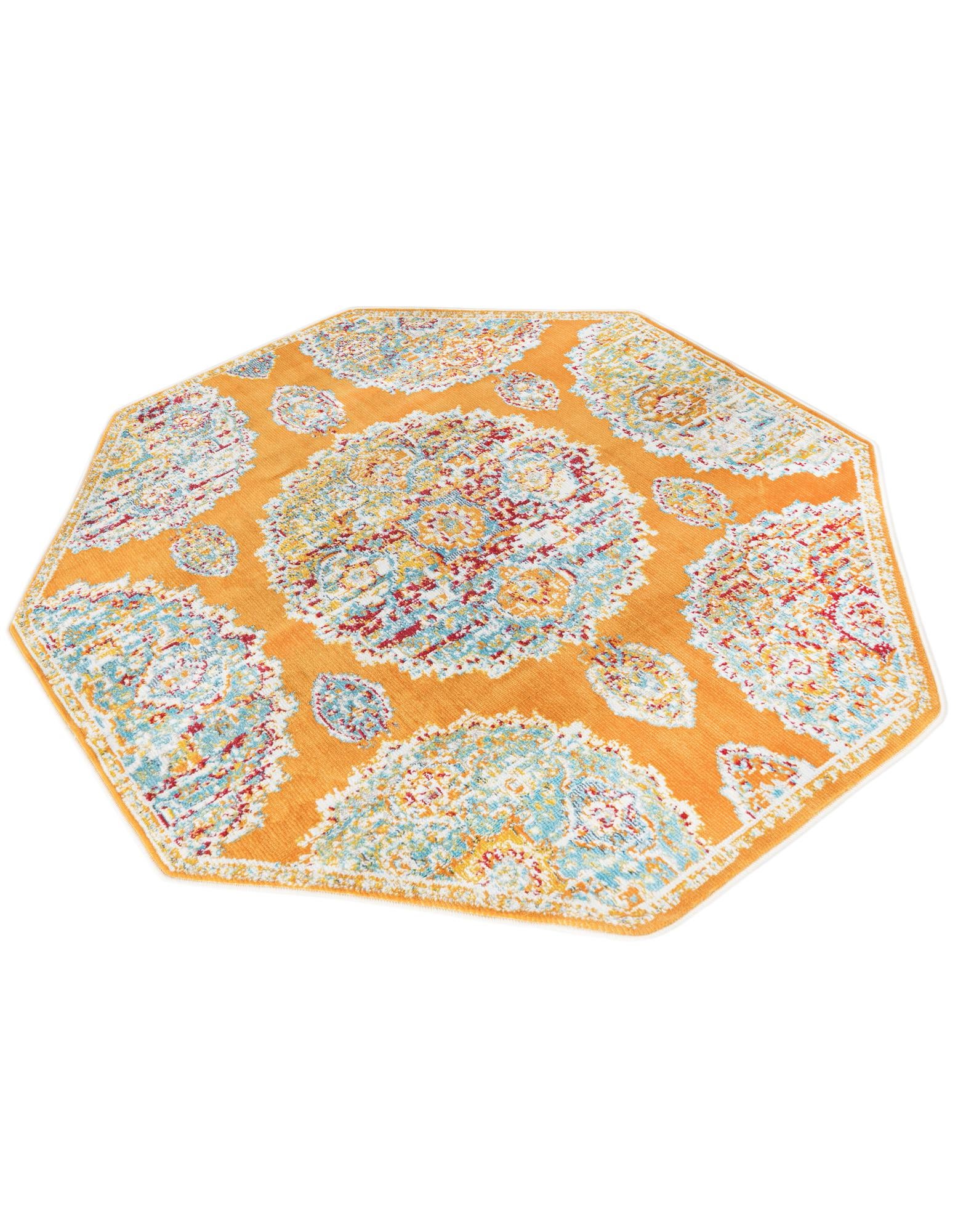 Orange 4' x 4' Paragon Octagon Rug | Rugs.com