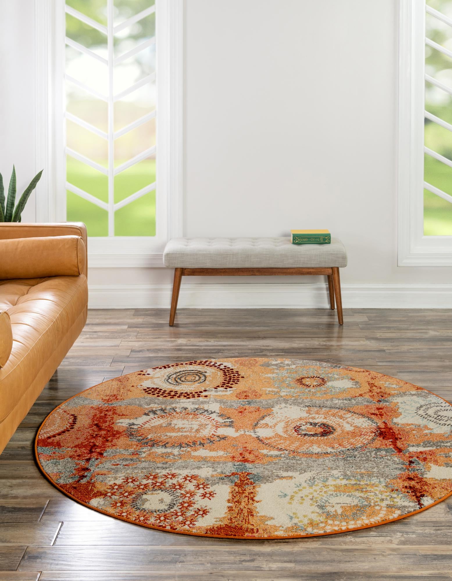 Rust Red 8' 4 x 8' 4 Santiago Round Rug | Rugs.com