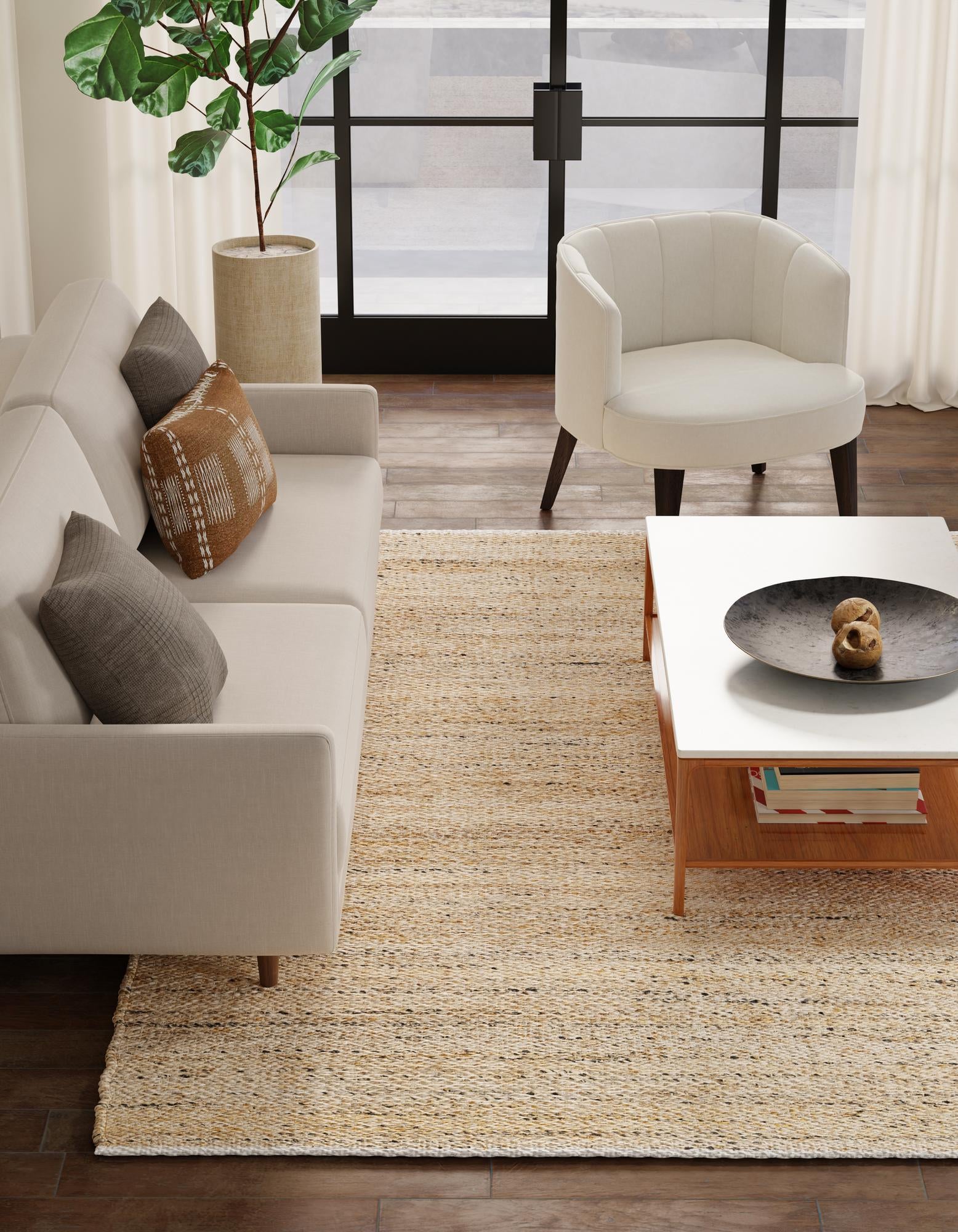 Palomino Ivory 7' 10 x 10' Hand Woven Palm Beach Jute Rug | Rugs.com