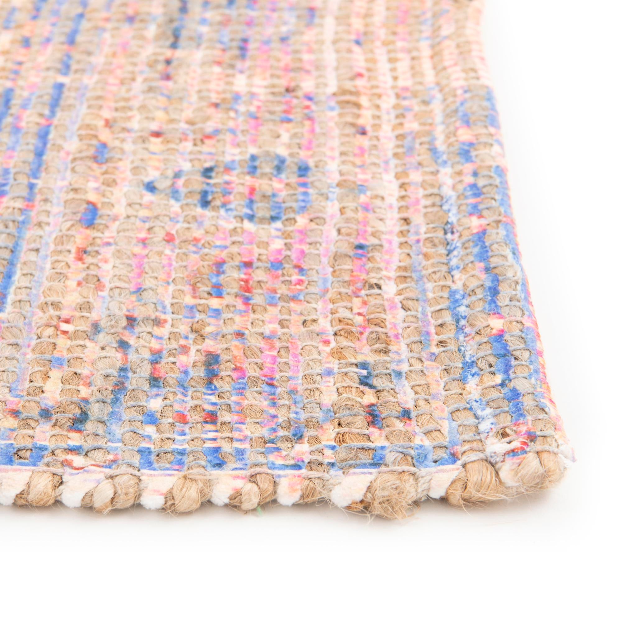 Peach pink 9' x 12' Hand Woven Chenille Jute Rug | Rugs.com