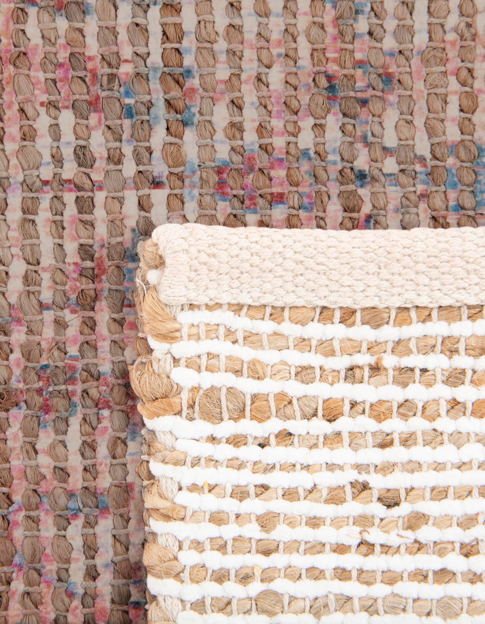 Peach pink 9' x 12' Hand Woven Chenille Jute Rug | Rugs.com