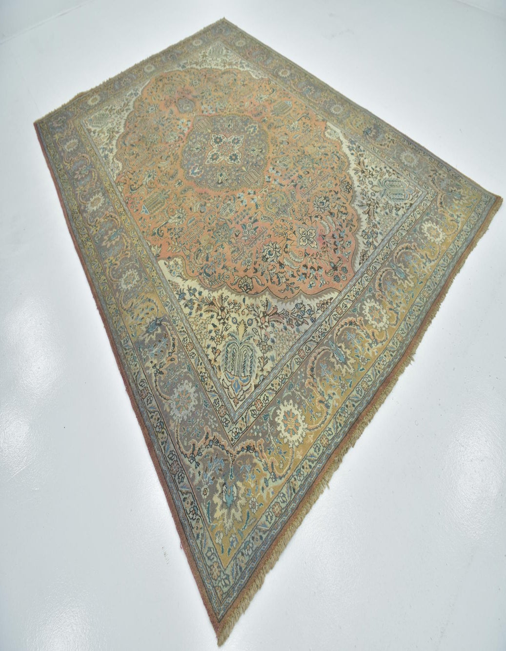 Peach 8' 2 x 11' 6 Hand Knotted Tabriz Persian Wool Rug | Rugs.com