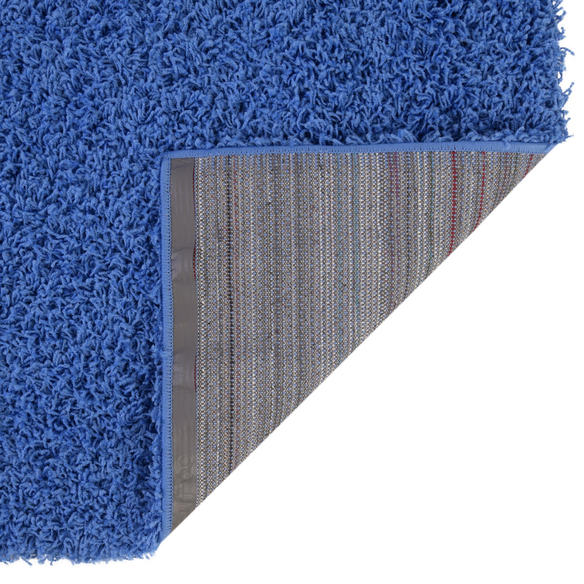 Periwinkle Blue 2' 2 x 6' 7 Solid Shag Runner Rug | Rugs.com