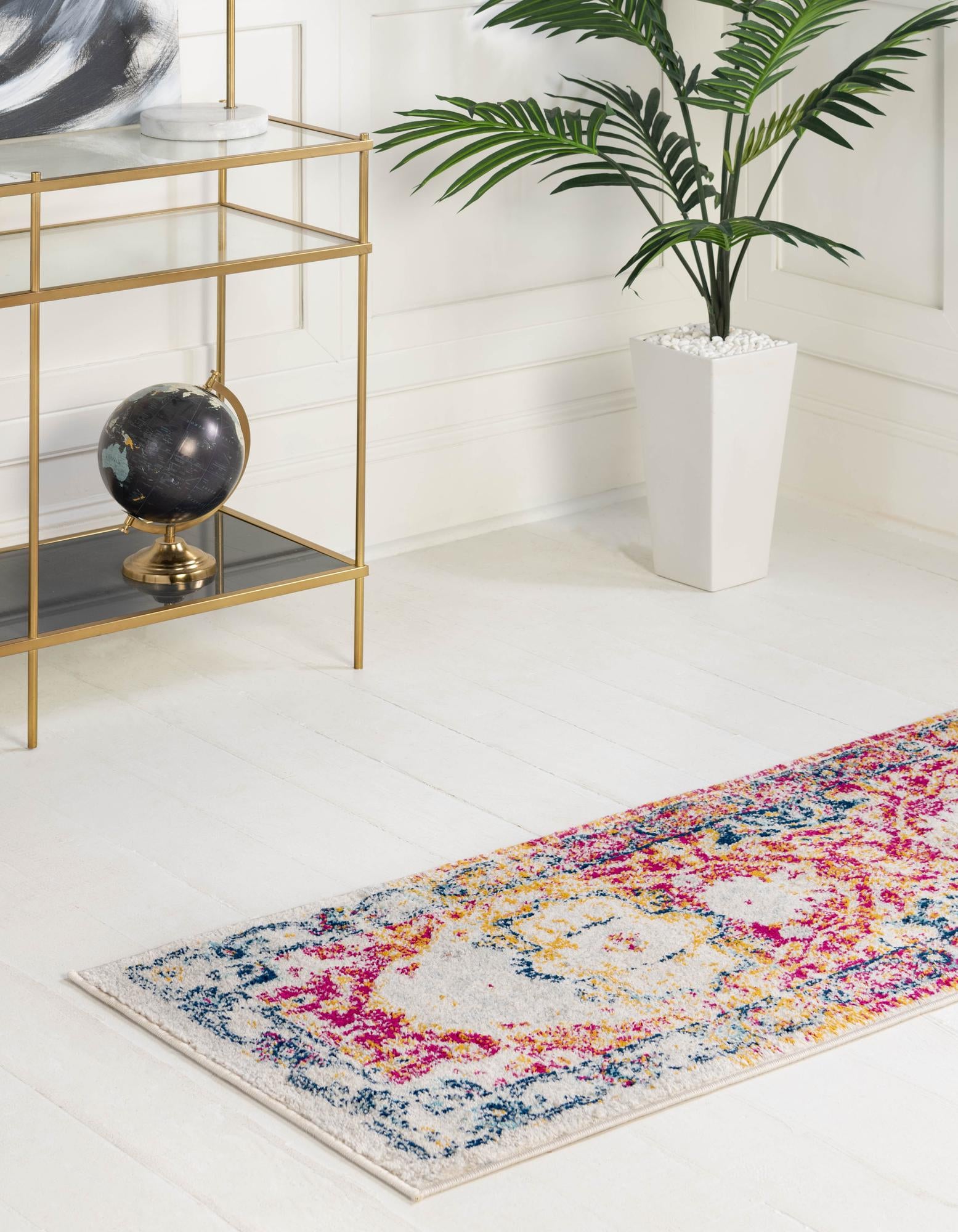 Pink Gray 2' x 8' Madeline Vintage Runner Rug | Rugs.com