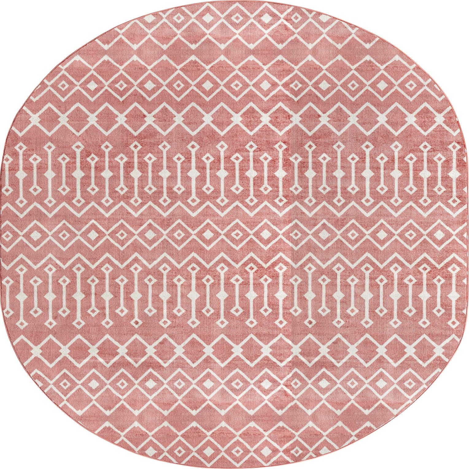 Pink 8' x 10' Bohemian Trellis Oval Rug | Rugs.com