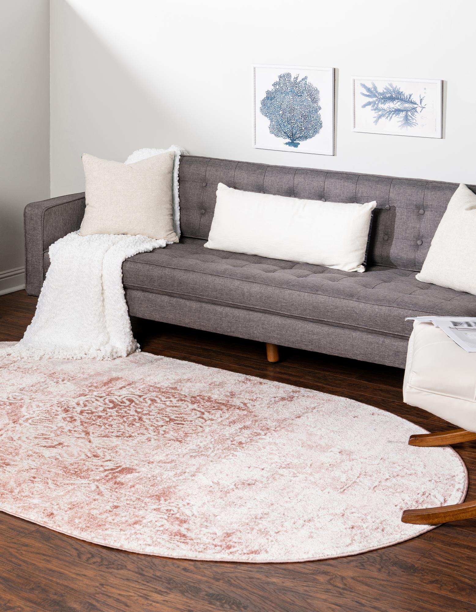 Pink 8' x 10' Oxford Oval Rug | Rugs.com