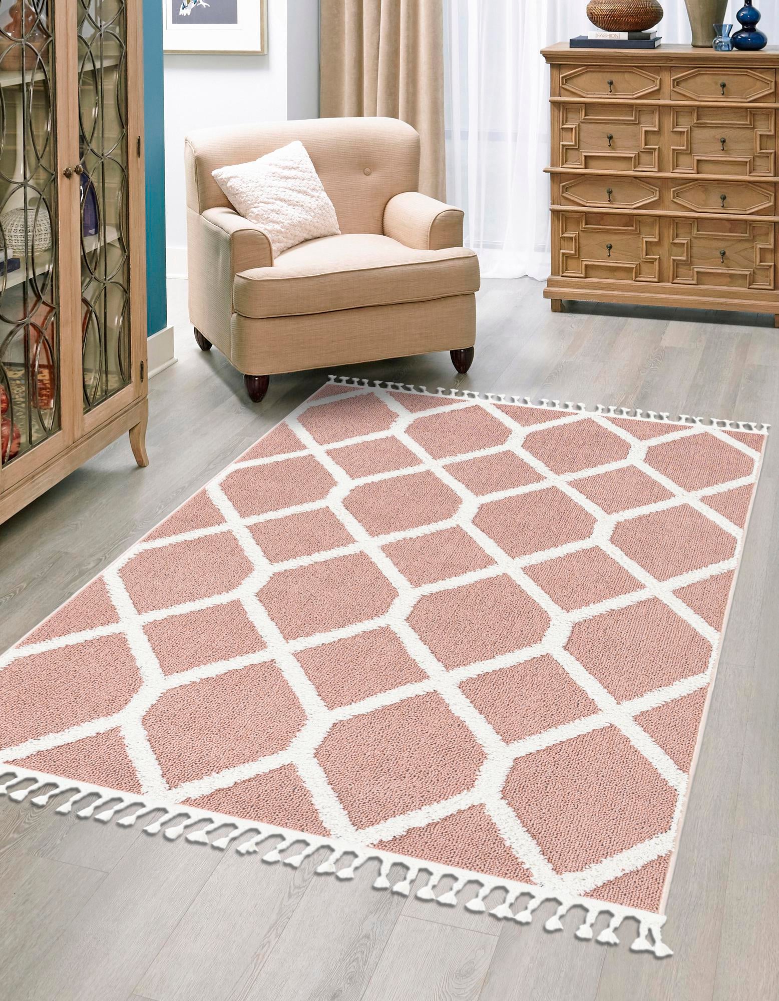 Pink 5' 3 x 8' Boho Rug | Rugs.com
