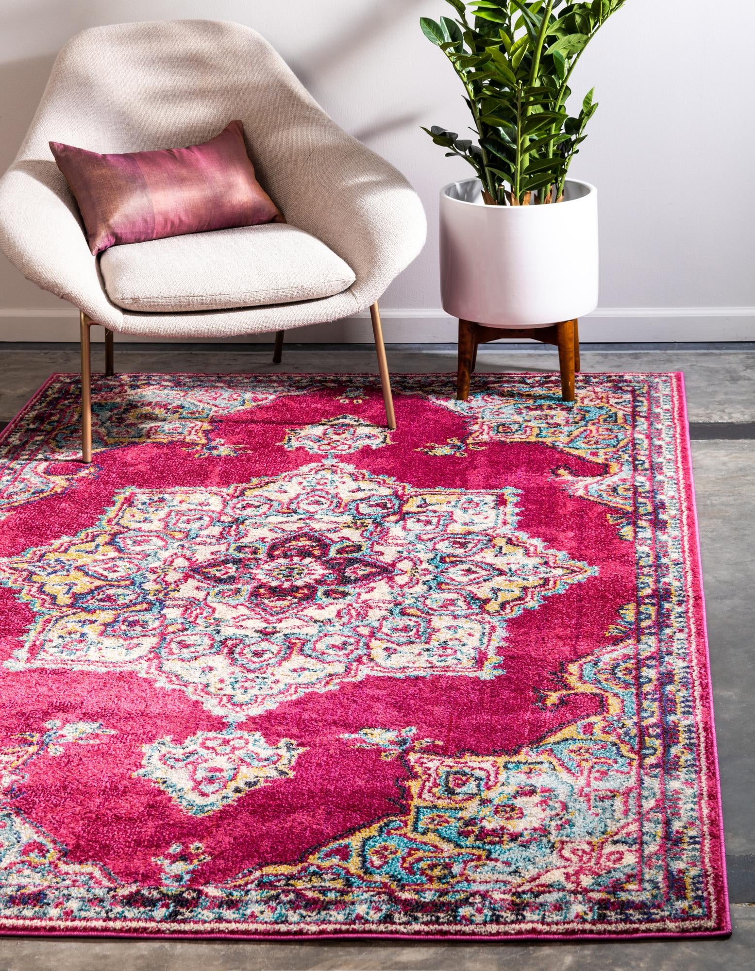 Pink 5' 5 x 8' Santiago Rug | Rugs.com