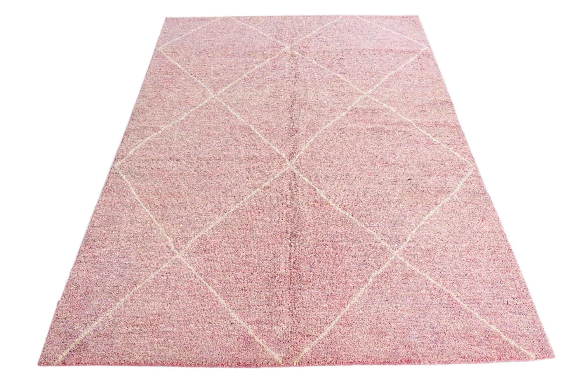 Pink 5' 6 x 7' 10 Hand Knotted Moroccan Wool Rug | Rugs.com