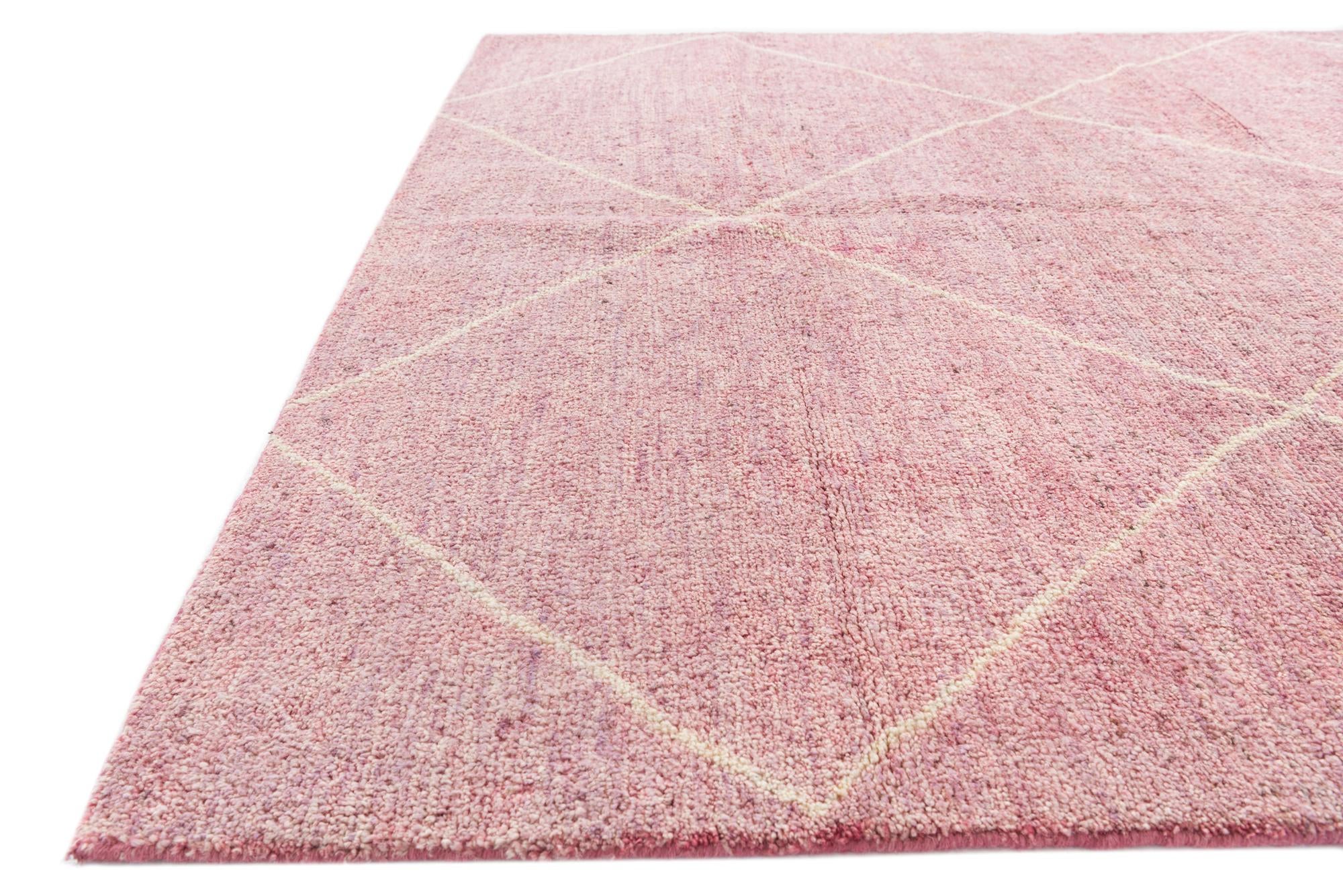 Pink 5' 6 x 7' 10 Hand Knotted Moroccan Wool Rug | Rugs.com