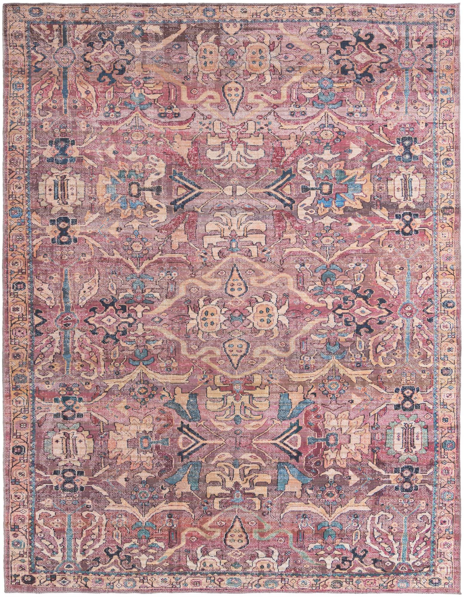 Pink 9' 2 x 12' Washable Nostalgia Rug | Rugs.com