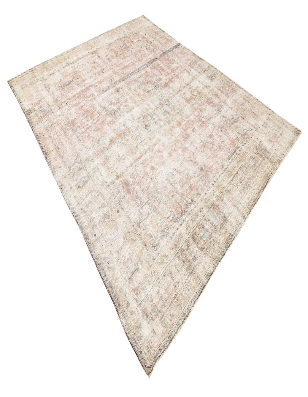 Pink 9' 1 x 12' Hand Knotted Ultra Vintage Persian Wool Rug | Rugs.com