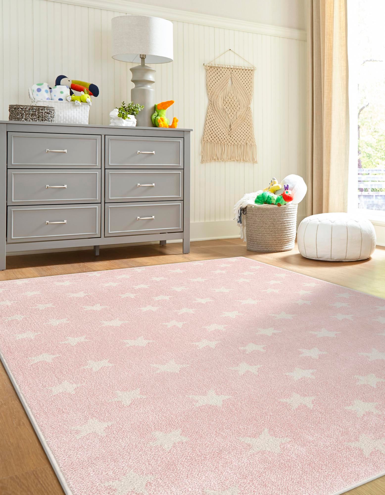 Pink 4' x 6' Stars Whimsy Kids Rug | Rugs.com