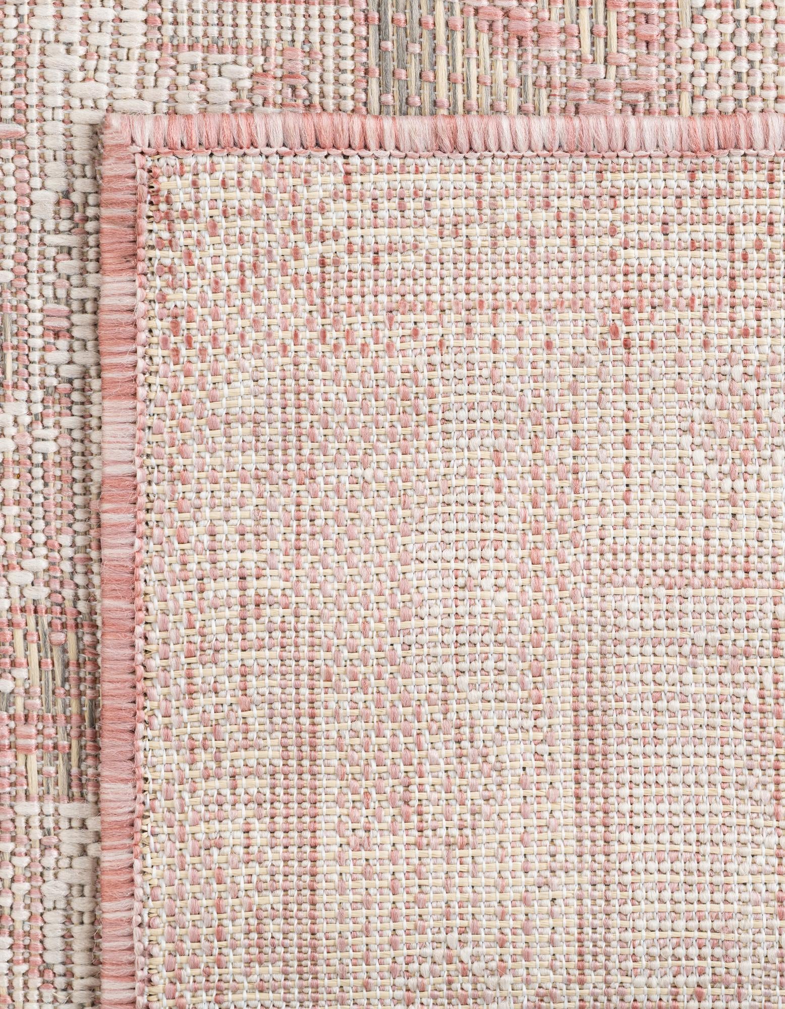 Pink 2' x 6' Traditional Indoor / Outdoor Runner Rug | Rugs.com