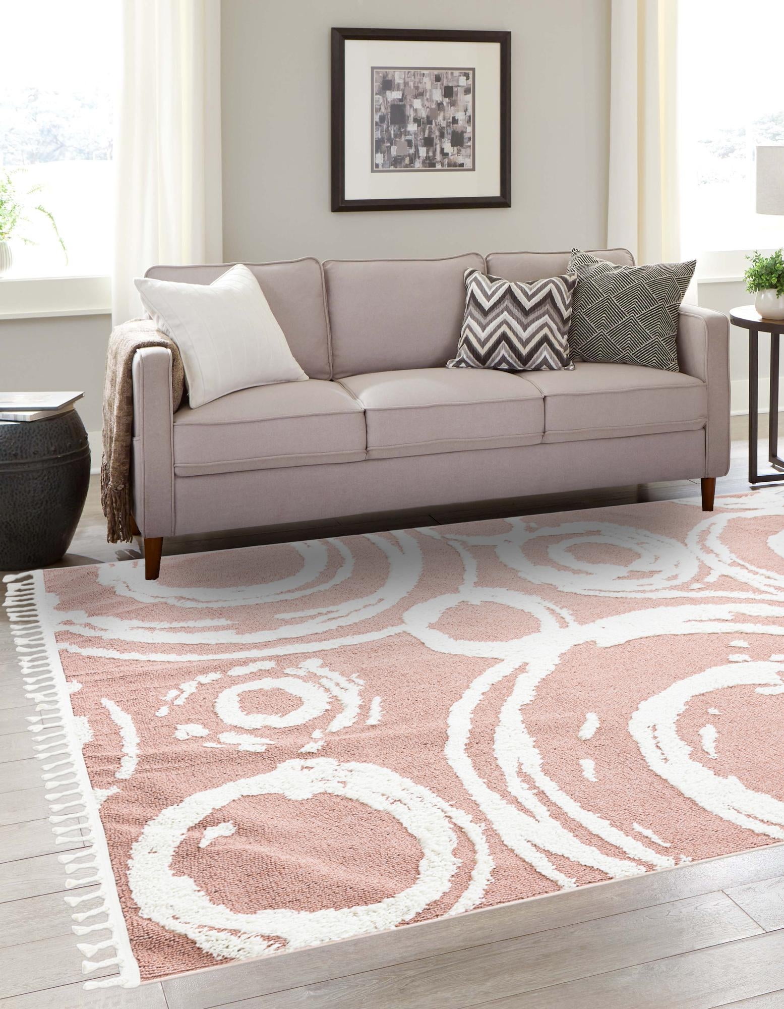 Pink 7' 10 x 7' 10 Boho Square Rug | Rugs.com