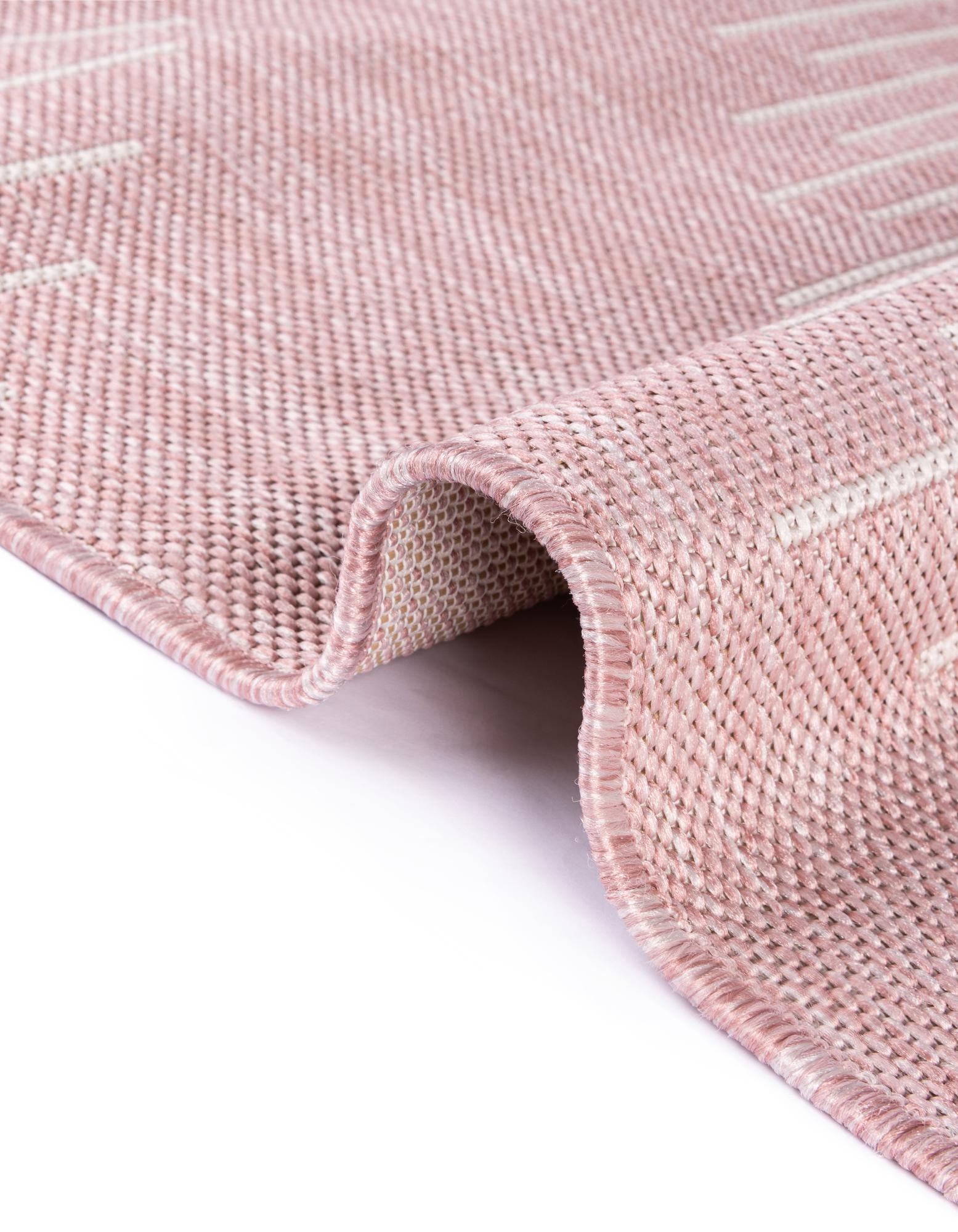 Pink 10' 8 x 10' 8 Modern Indoor / Outdoor Square Rug | Rugs.com