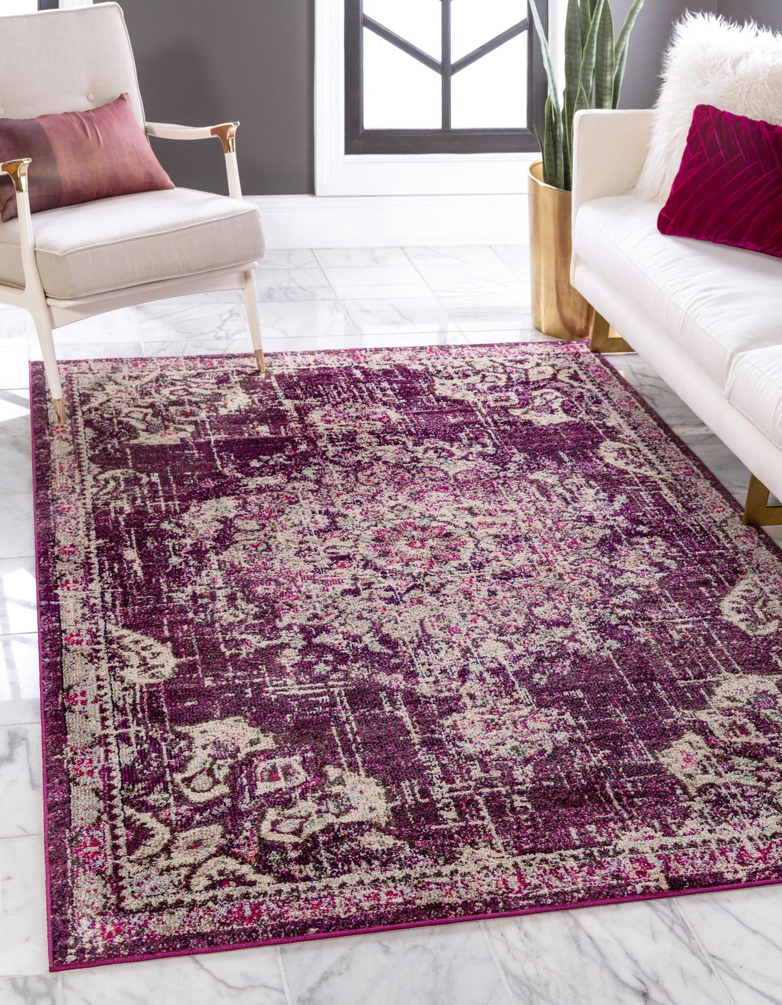 Purple 5' 3 x 7' 7 Madeline Rug | Rugs.com