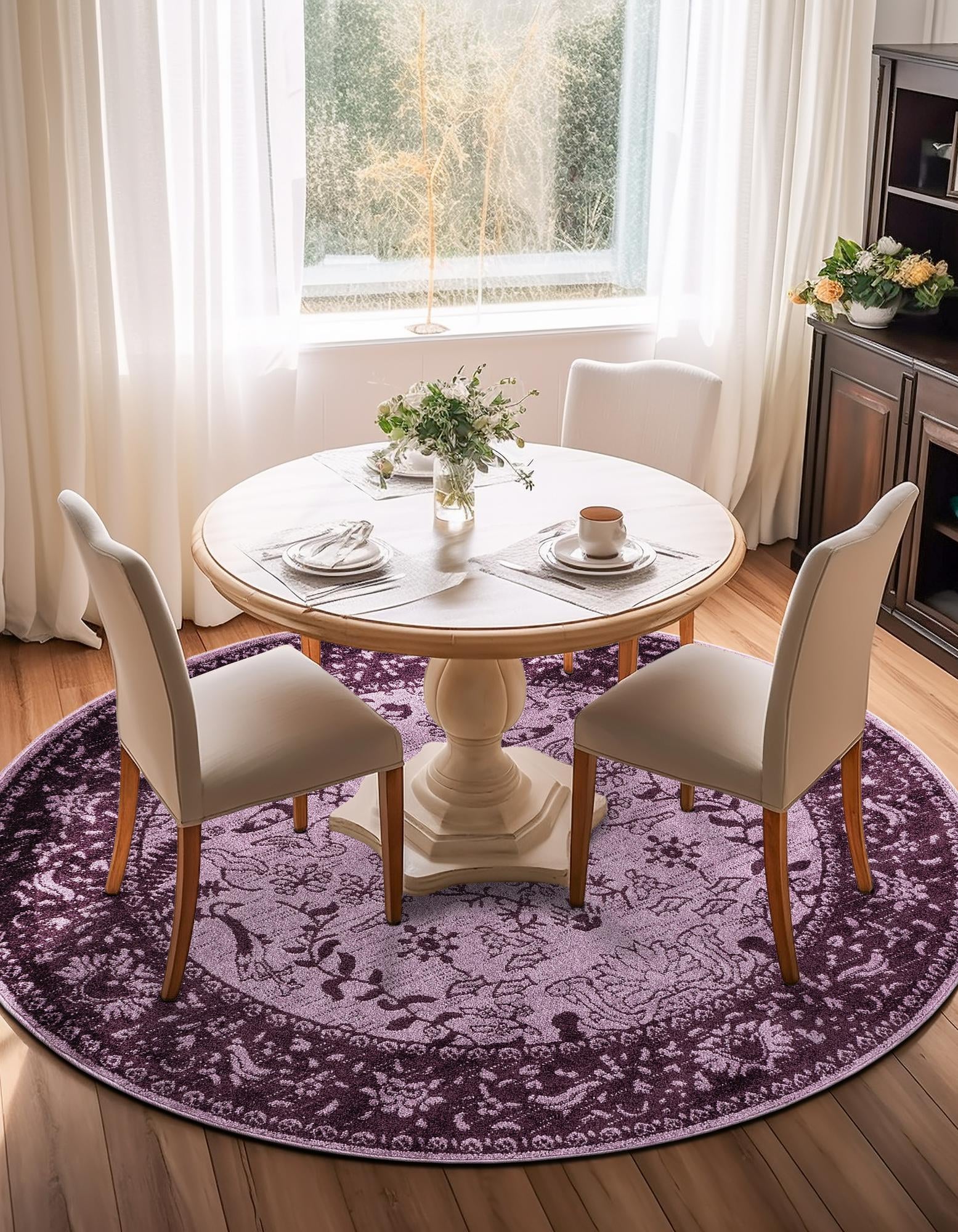 Purple 6' x 6' Miranda Round Rug | Rugs.com