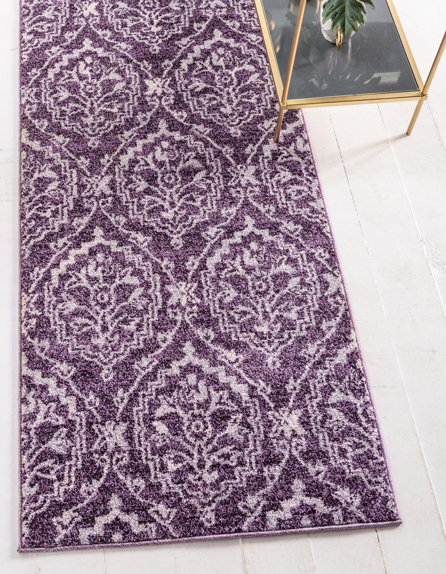 Purple 2' 7 x 10' Diana Runner Rug | Rugs.com