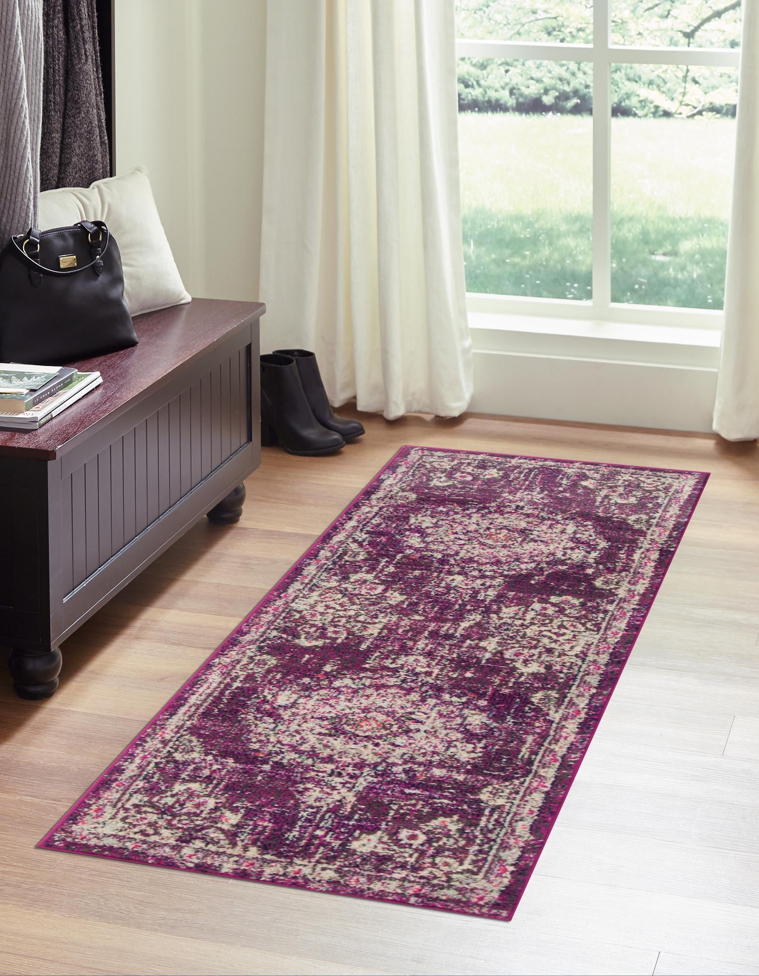 Purple 2' 7 x 10' Modern Classical Runner Rug | Rugs.com