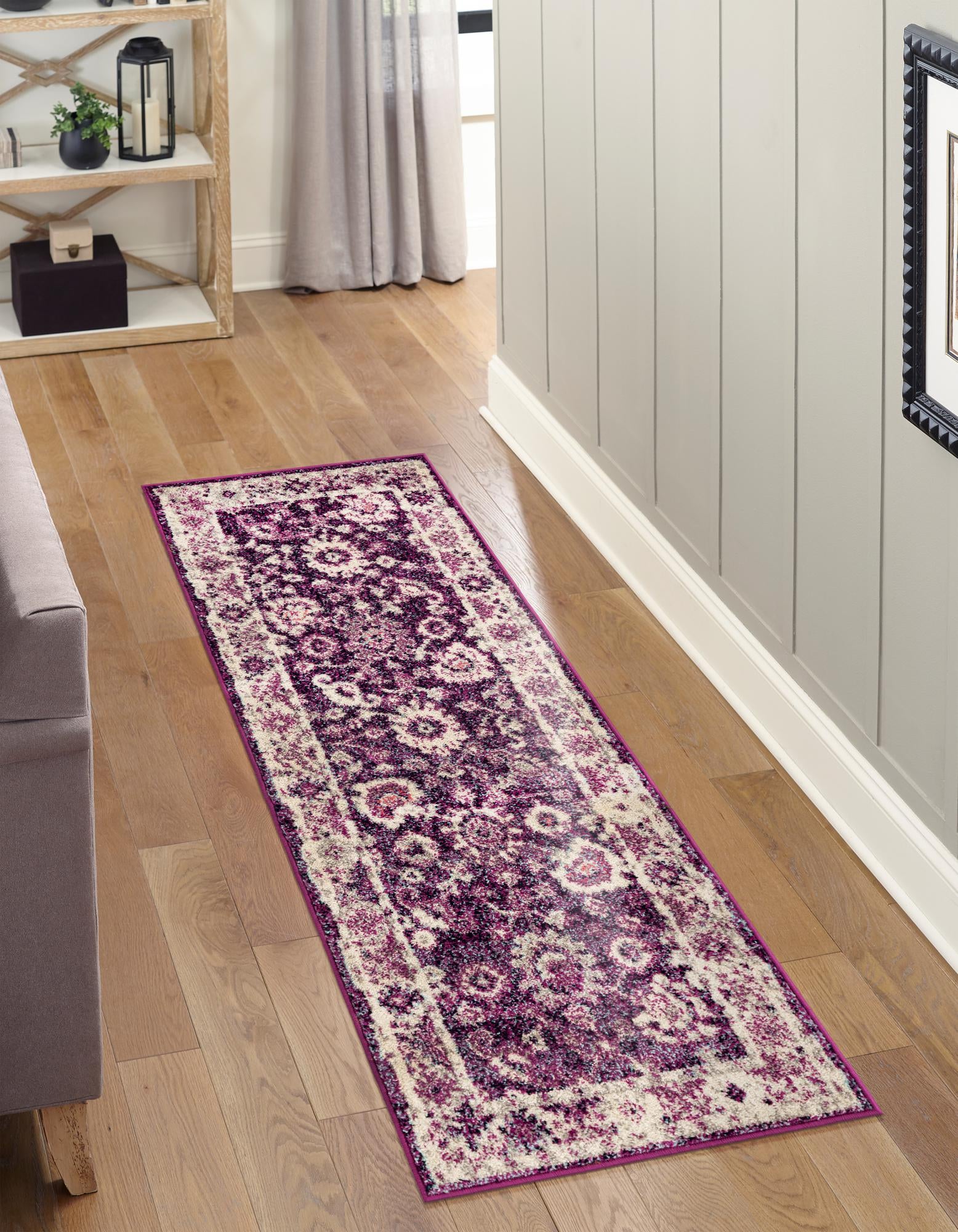 Purple 2' 2 x 6' Madeline Runner Rug | Rugs.com