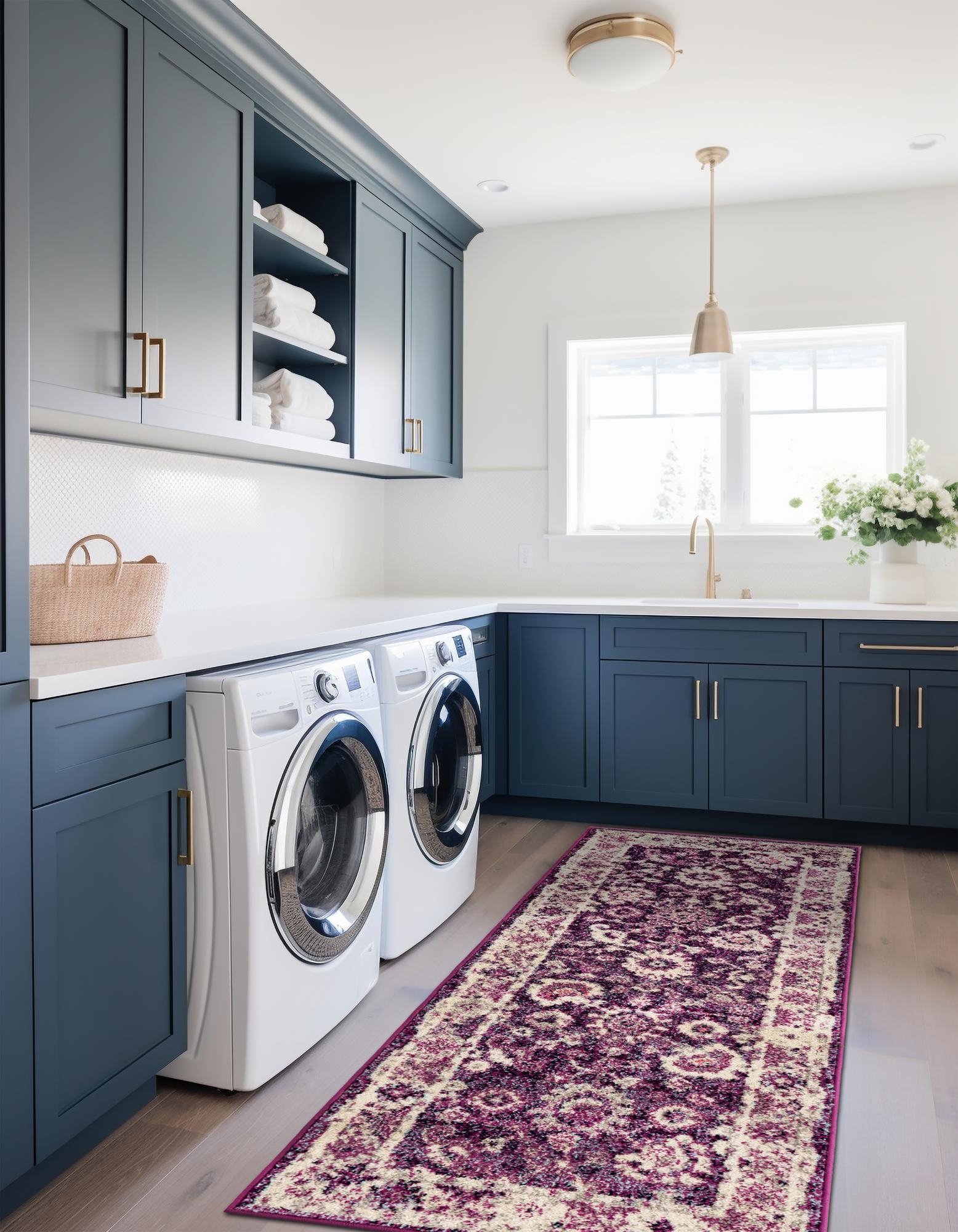 Purple 2' 2 x 6' Madeline Runner Rug | Rugs.com