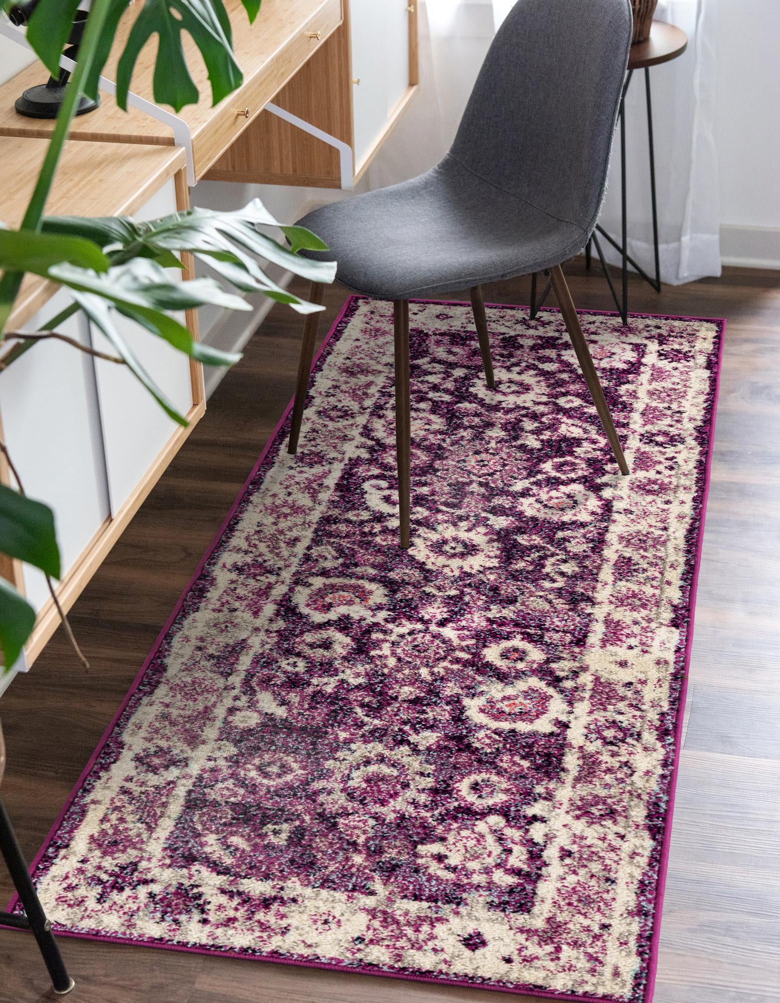 Purple 2' 2 x 6' Madeline Runner Rug | Rugs.com