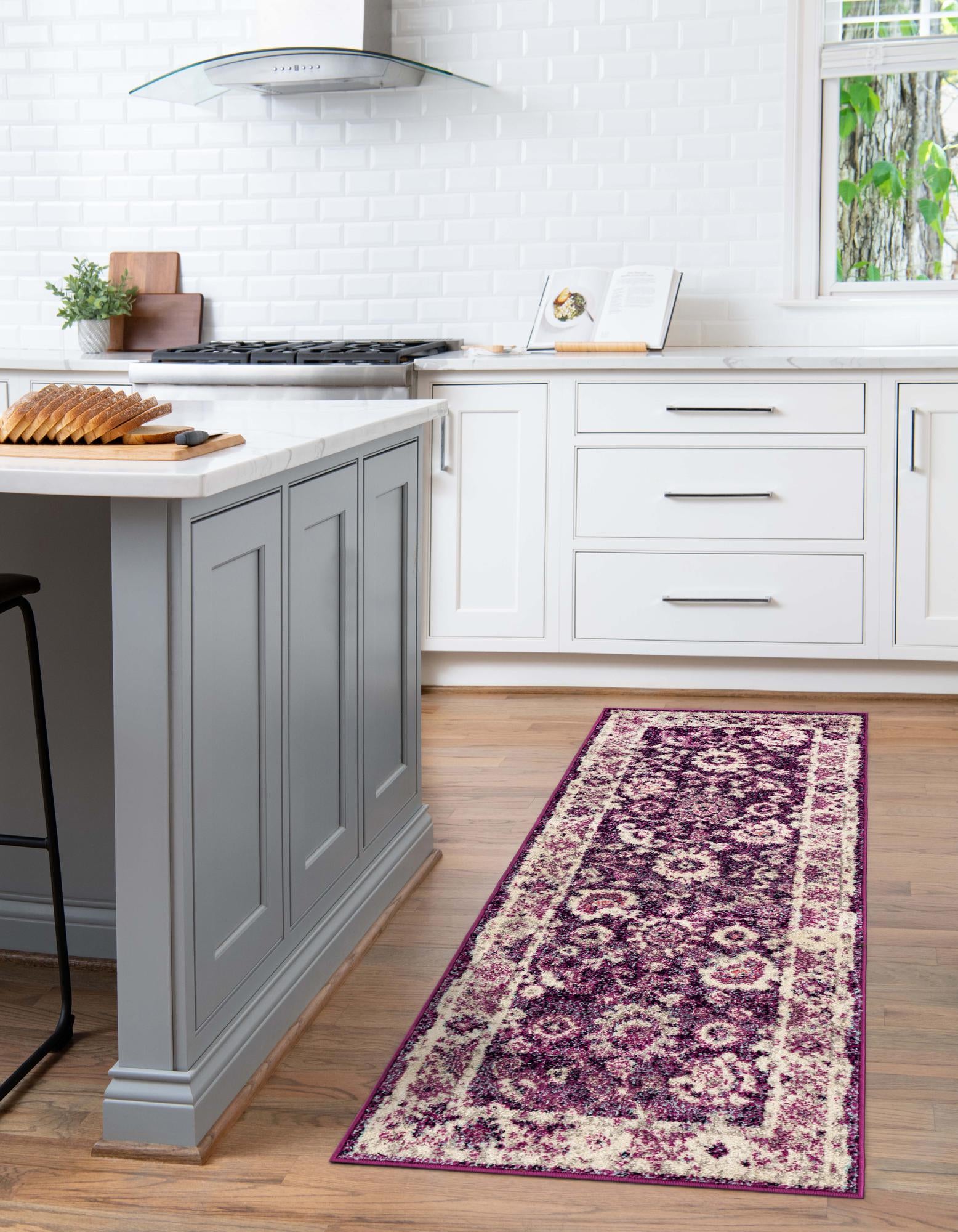 Purple 2' 2 x 6' Madeline Runner Rug | Rugs.com