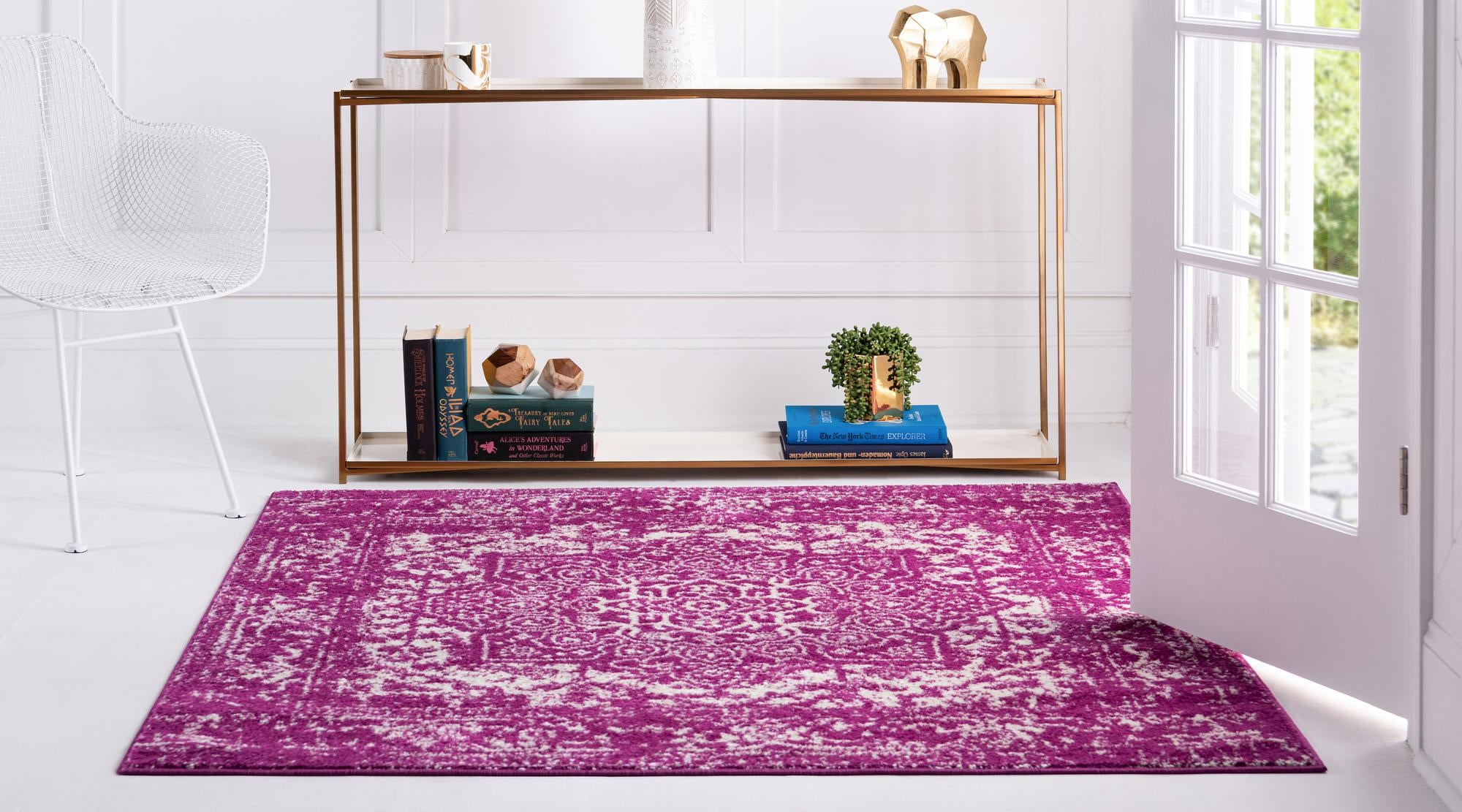 Purple 5' 2 x 5' 2 Arlington Square Rug | Rugs.com
