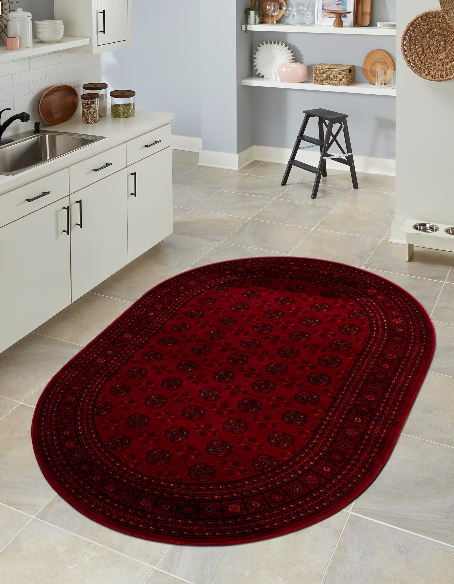 Red 7' 10 x 10' Bokhara Oval Rug | Rugs.com