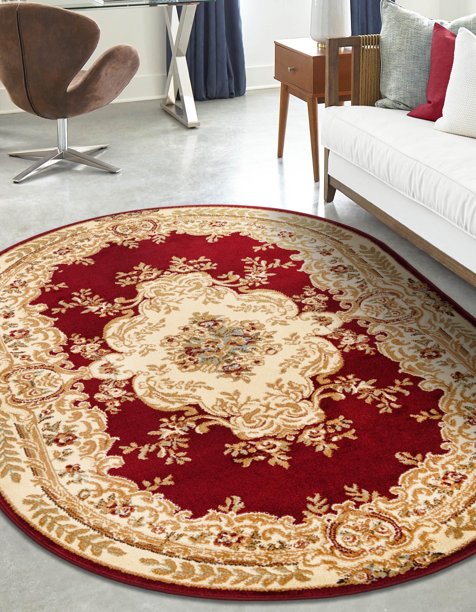 Red 4' x 6' Chateau Oval Rug | Rugs.com