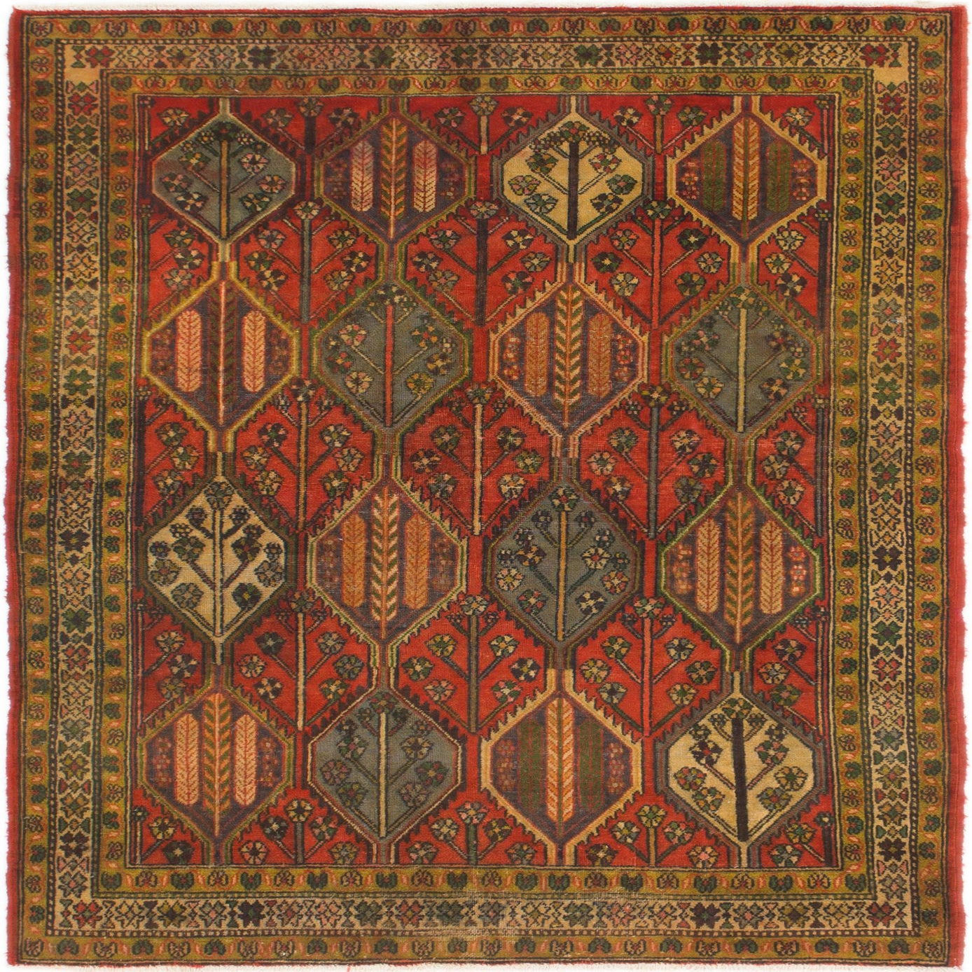 Red 4' 9 x 7' Hand Knotted Bakhtiar Persian Wool Rug | Rugs.com