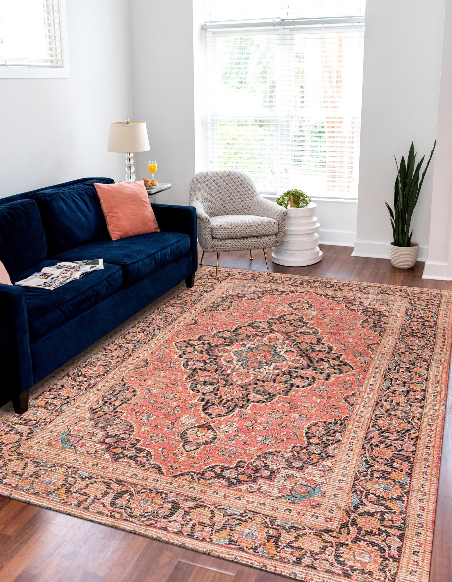 Red 7' 10 x 10' Chenille Jute Rug | Rugs.com