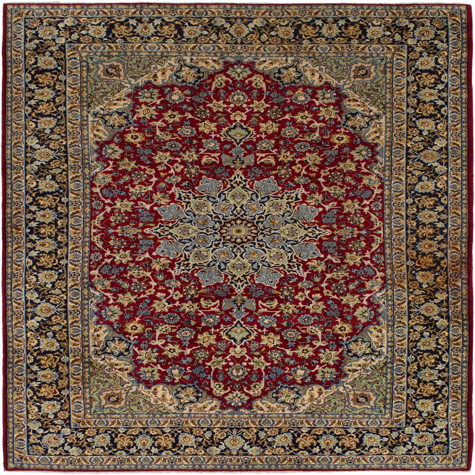 Red 9' 7 x 12' 9 Hand Knotted Isfahan Persian Wool Rug | Rugs.com