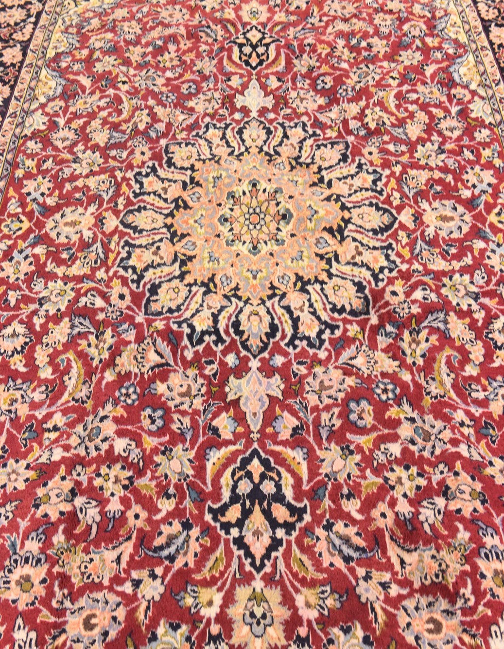 Red 9' 10 x 13' 3 Hand Knotted Isfahan Persian Wool Rug | Rugs.com