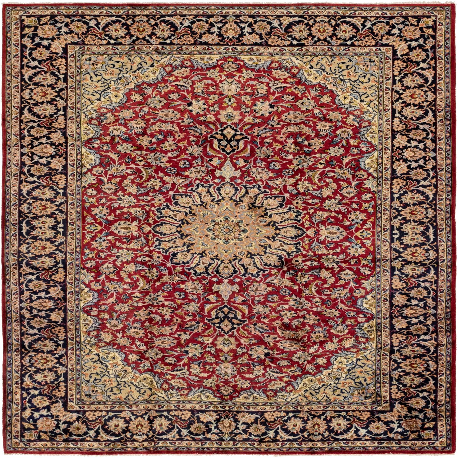 Red 9' 10 x 13' 3 Hand Knotted Isfahan Persian Wool Rug | Rugs.com