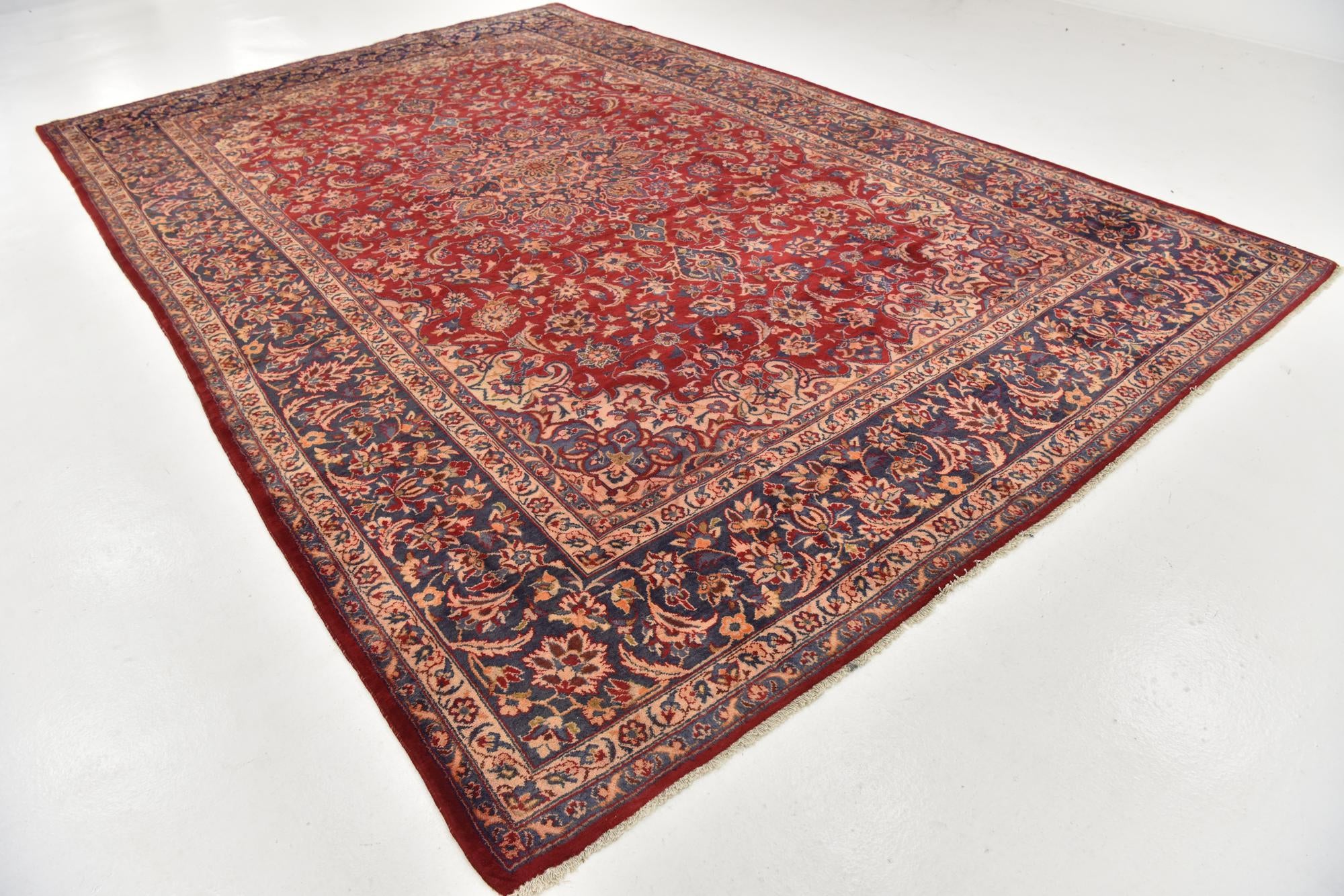 Red 9' 5 x 14' 5 Hand Knotted Isfahan Persian Wool Rug | Rugs.com