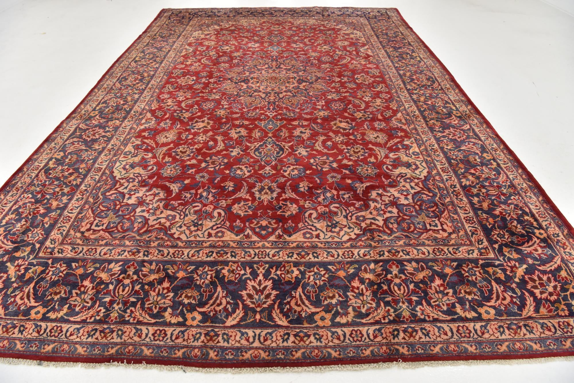 Red 9' 5 x 14' 5 Hand Knotted Isfahan Persian Wool Rug | Rugs.com